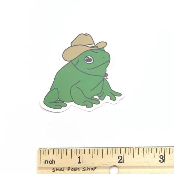 Accessories | Cowboy Frog Vinyl Sticker | Poshmark